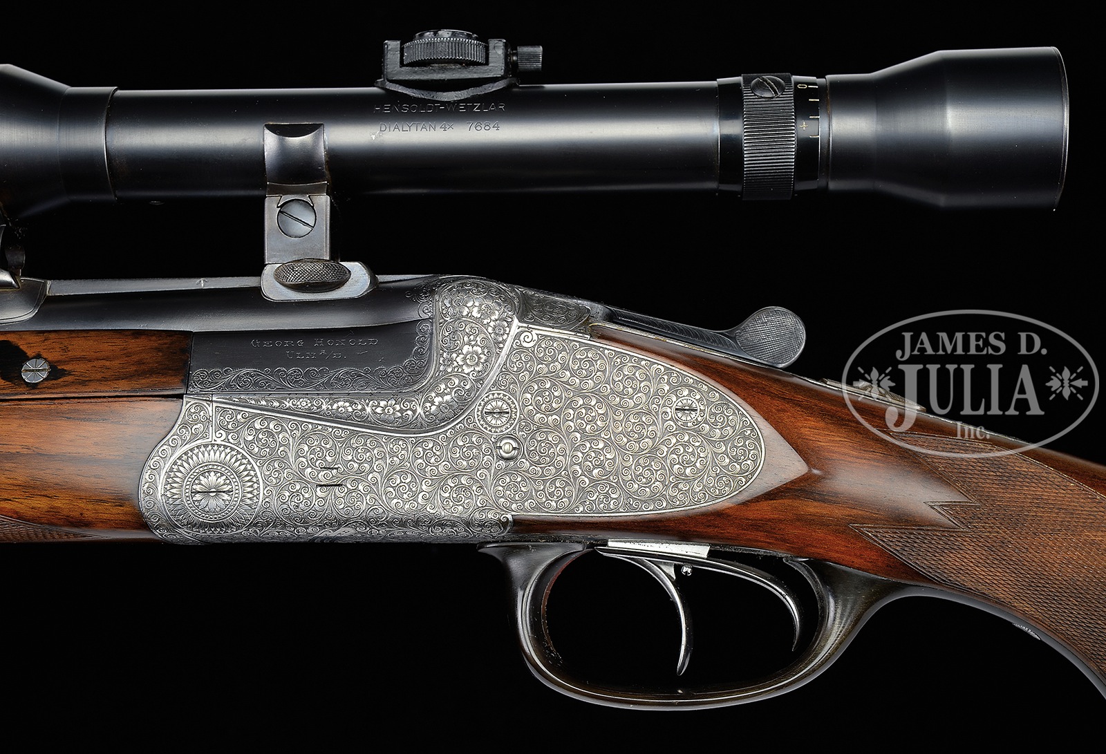 FINE MERKEL 323 OVER-UNDER DOUBLE RIFLE WITH SCOPE.