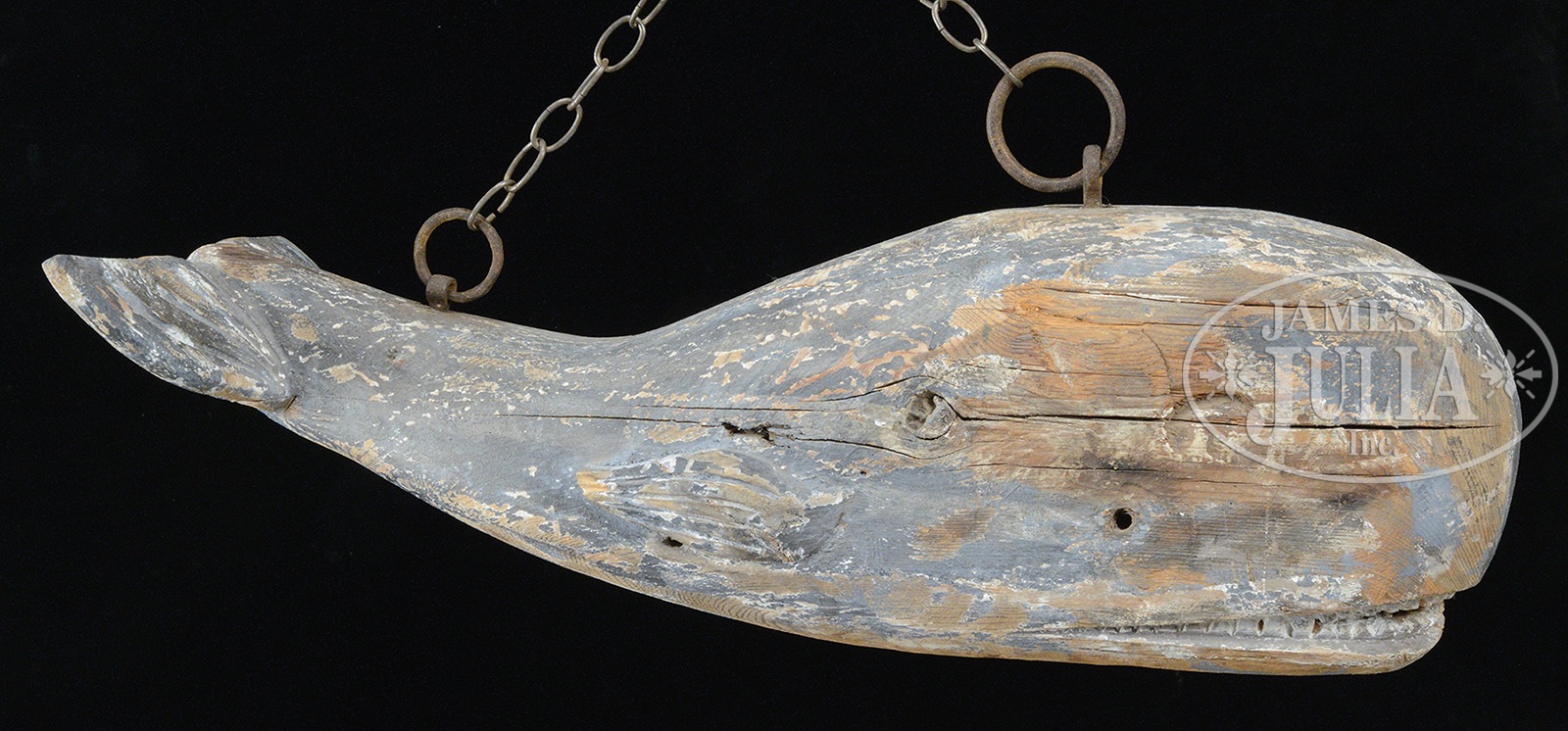RARE CARVED WHALE TRADE SIGN