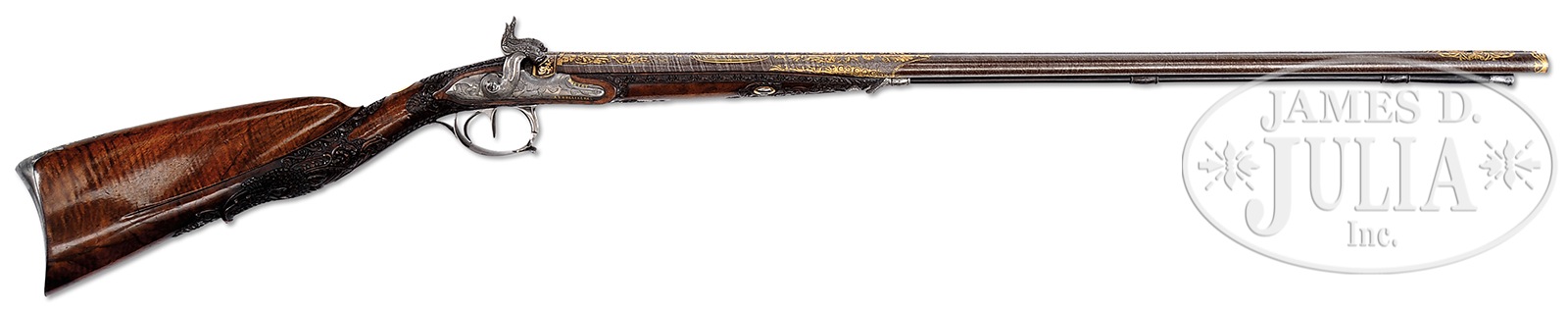 EXEMPLARY ORNATE PERCUSSION DOUBLE GUN BY NICHOLAS NOEL BOUTET, LIKELY ...