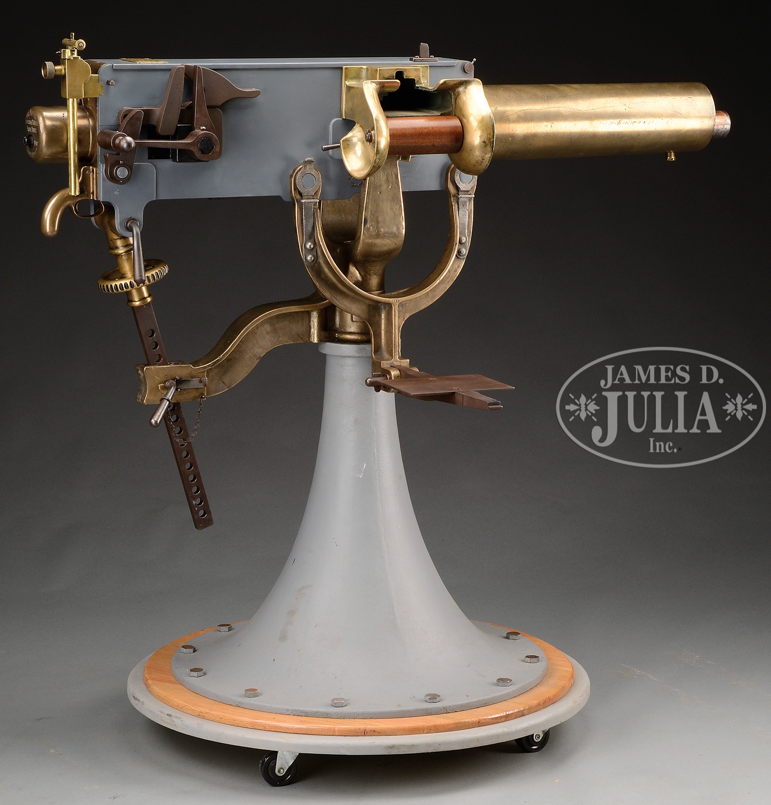 HISTORICALLY IMPORTANT MAXIM NORDENFELT 37MM “POM-POM”, NAVAL DECK GUN ...