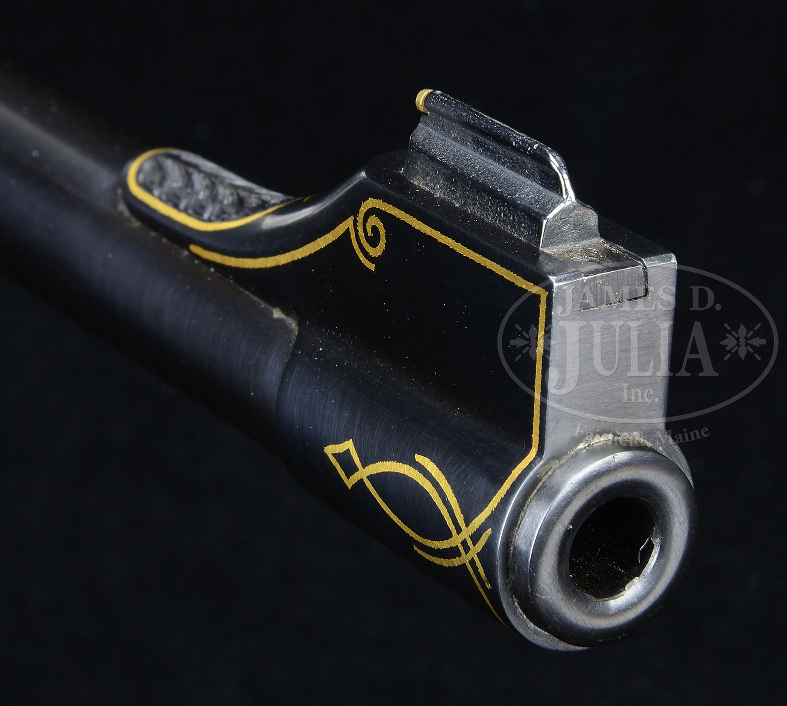 INCREDIBLE RELIEF GOLD INLAID RUGER NO. 1 CUSTOM ENGRAVED AND STOCKED ...