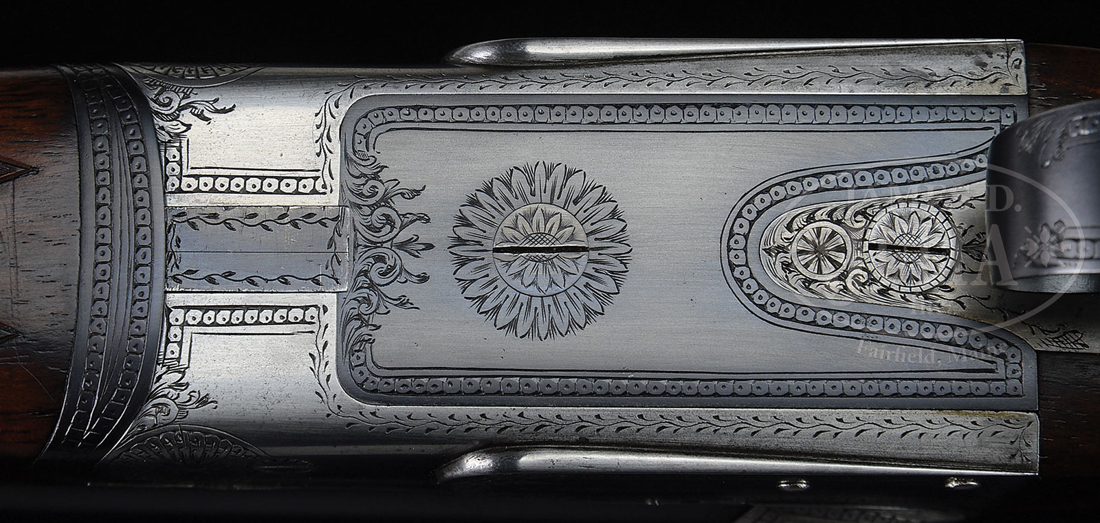 CHARLES LANCASTER B GRADE BOXLOCK DOUBLE RIFLE WITH CASE AND ACCESSORIES.